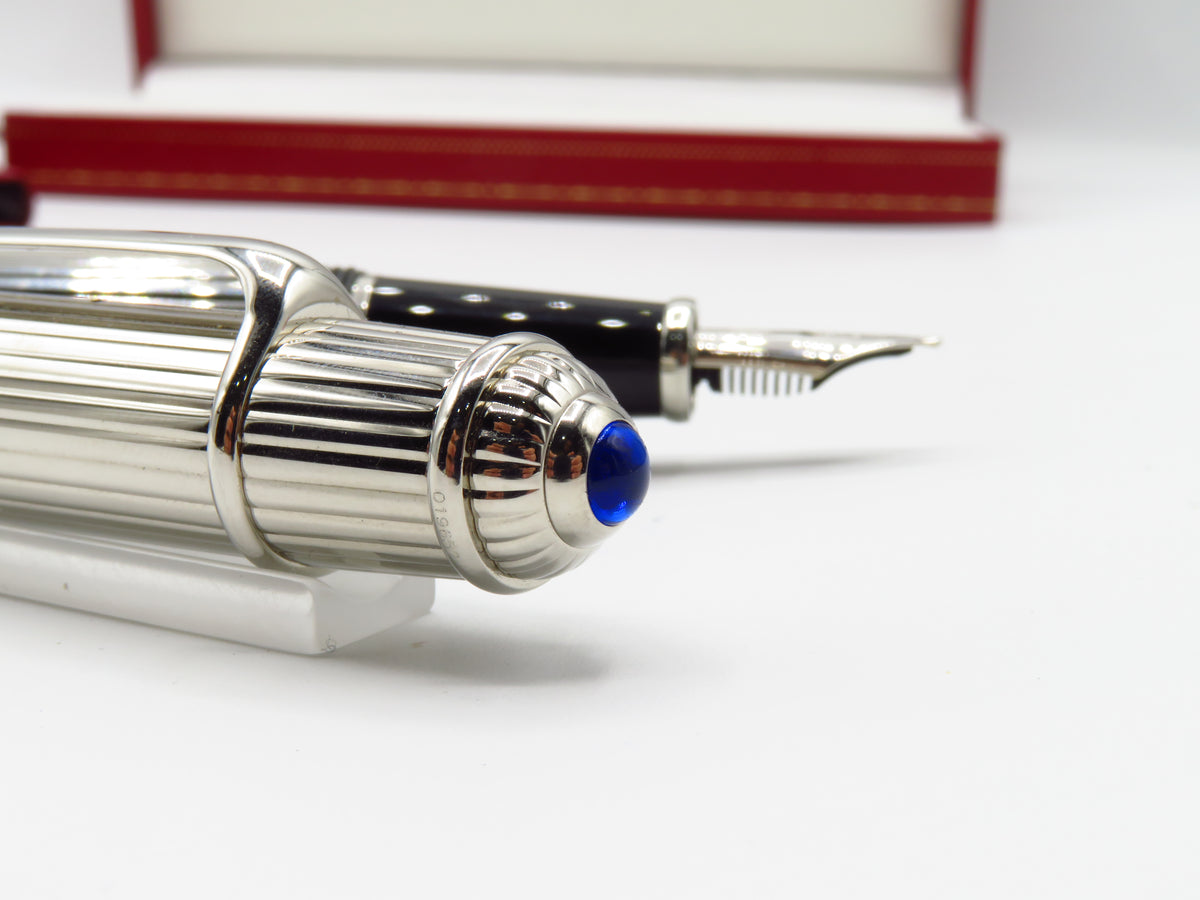 Cartier Diabolo Godron steel pinstripe fountain pen – Pen Lover Boutique